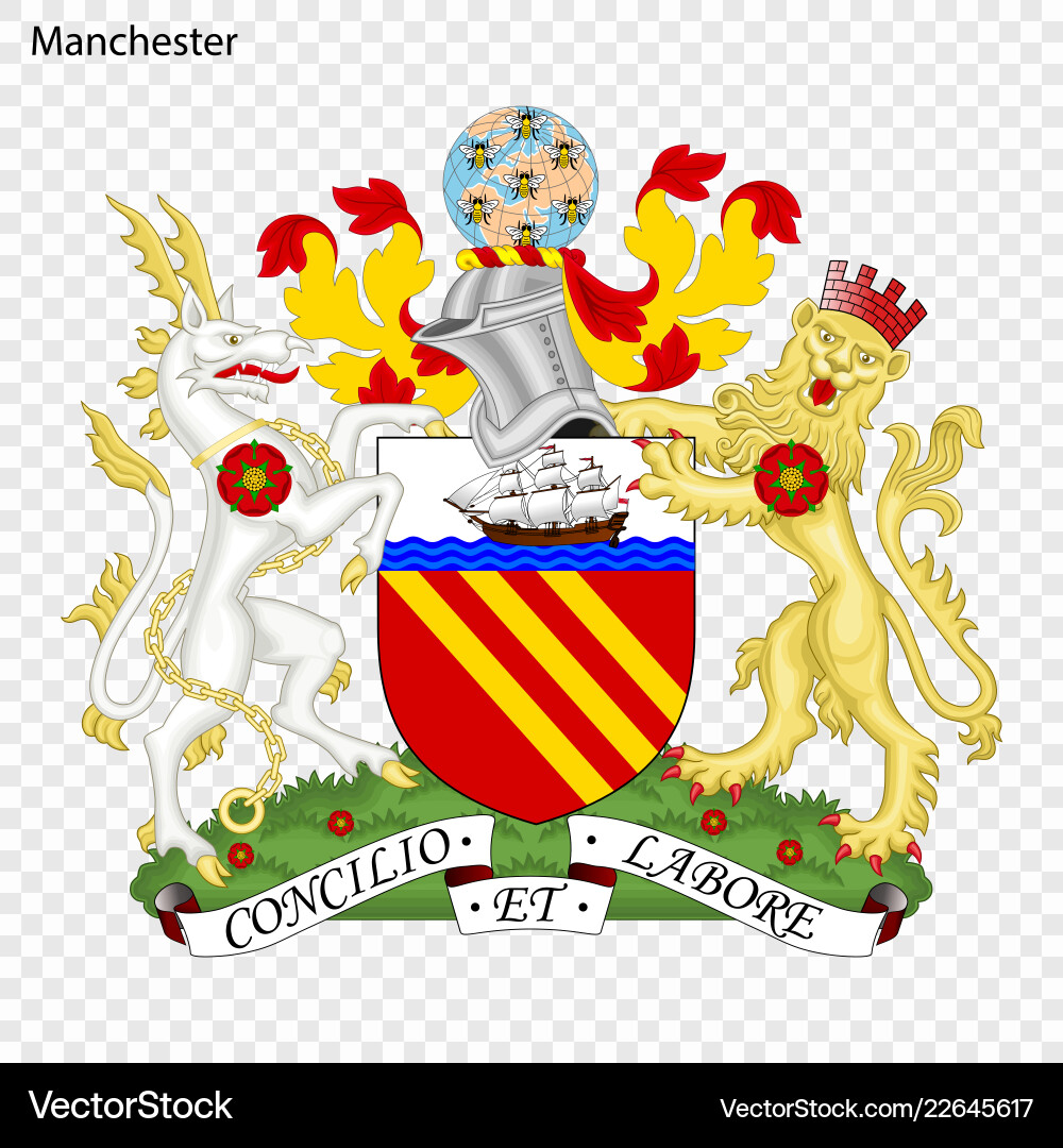 Emblem of manchester Royalty Free Vector Image