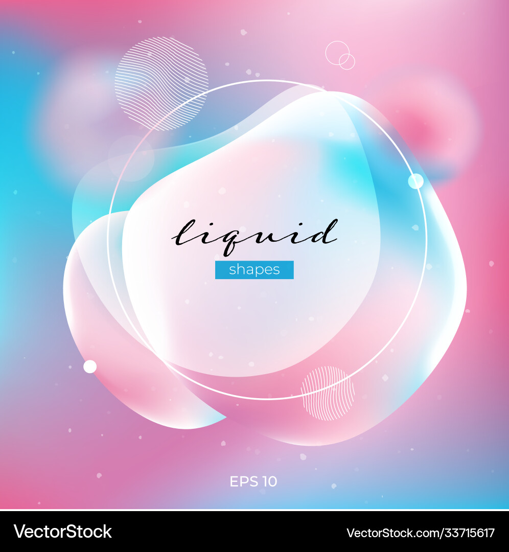 Liquid color abstract geometric shapes fluid Vector Image