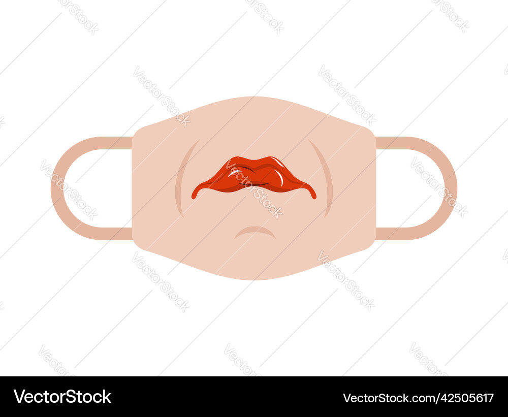 Protective mask template with mouth and lips Vector Image