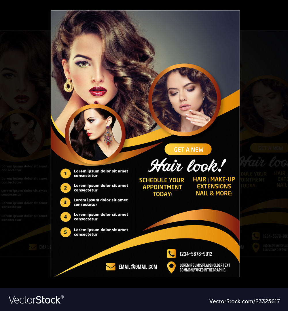 Salon Flyer Royalty Free Vector Image VectorStock