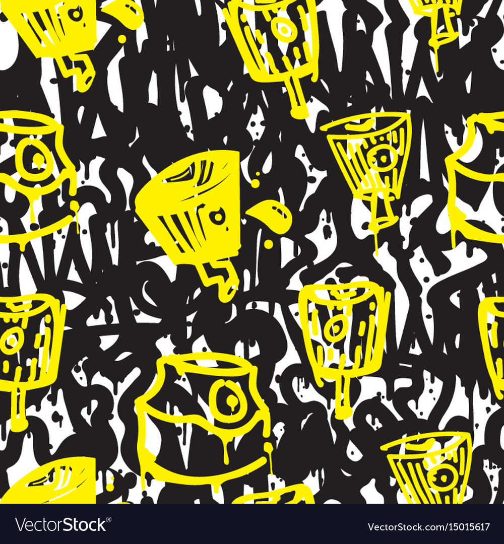 Seamless pattern graffiti Royalty Free Vector Image