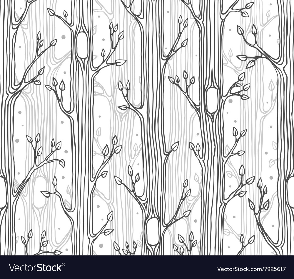 Seamless pattern with trees Royalty Free Vector Image