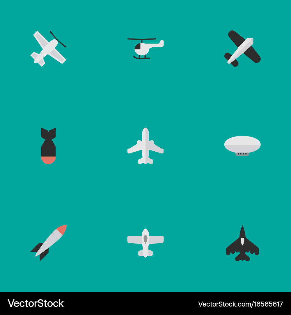 Set of simple plane icons Royalty Free Vector Image