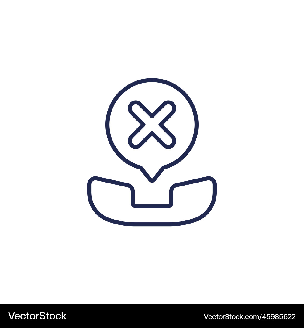 Blocked phone call line icon on white Royalty Free Vector