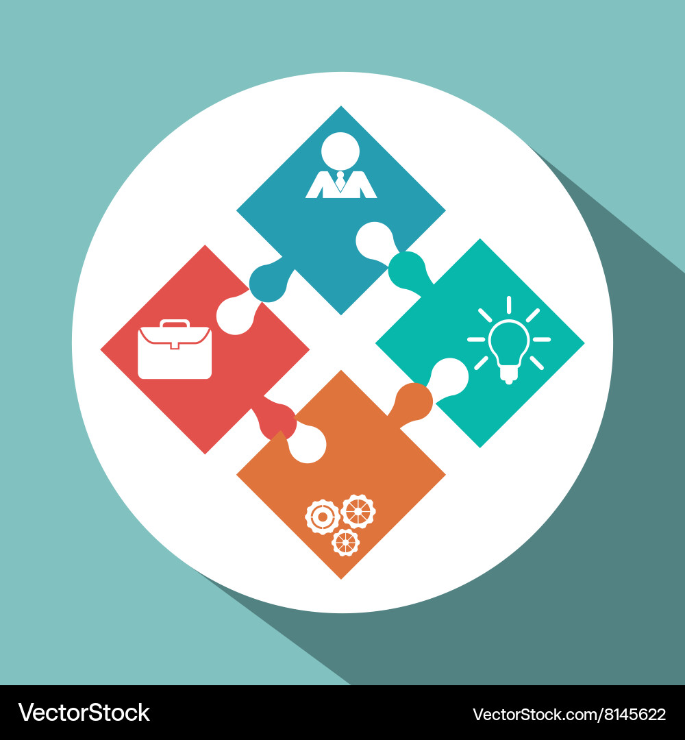 Business and puzzle icon design Royalty Free Vector Image