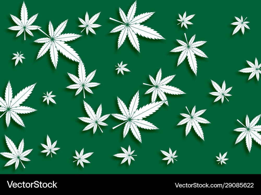 Cannabis Leaf Pattern - Green Royalty Free Vector Image