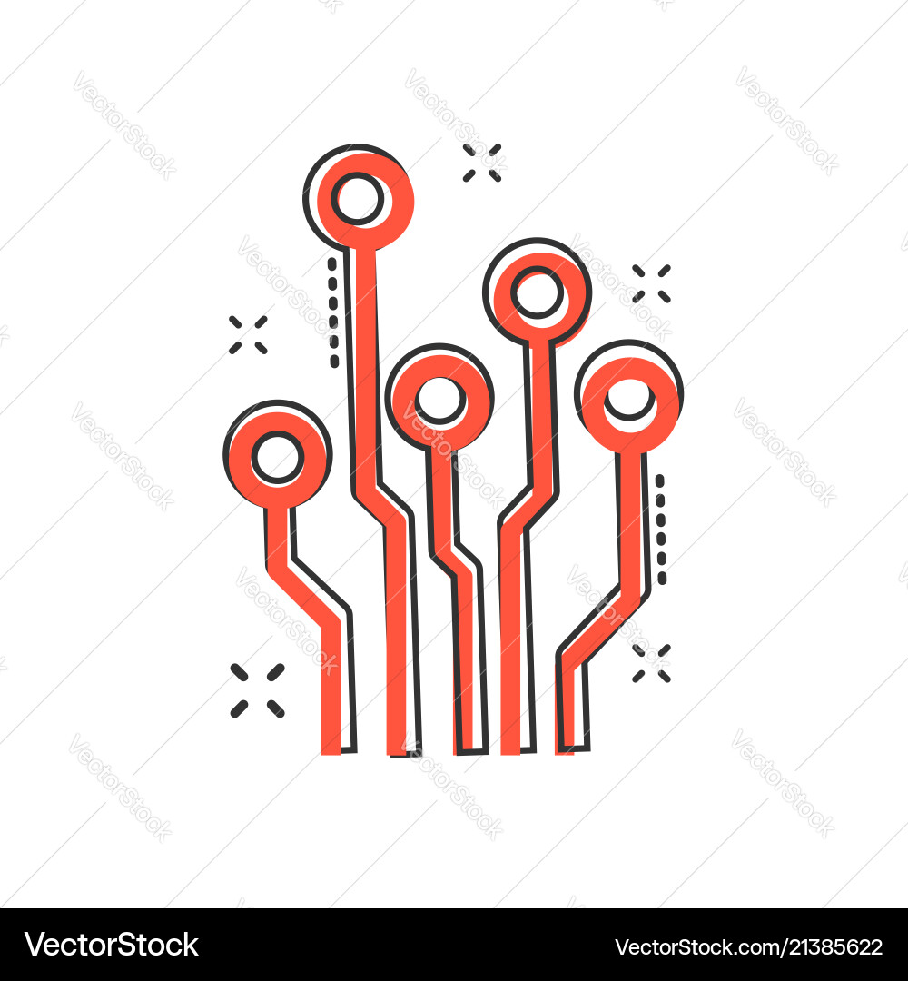 Cartoon circuit board icon in comic style Vector Image