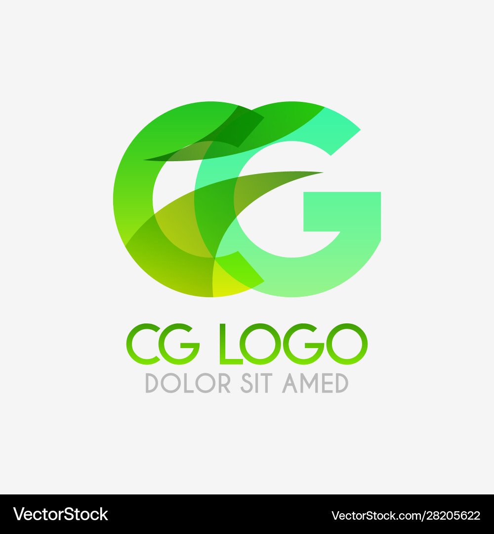 Cg logo with striking colors and gradations Vector Image
