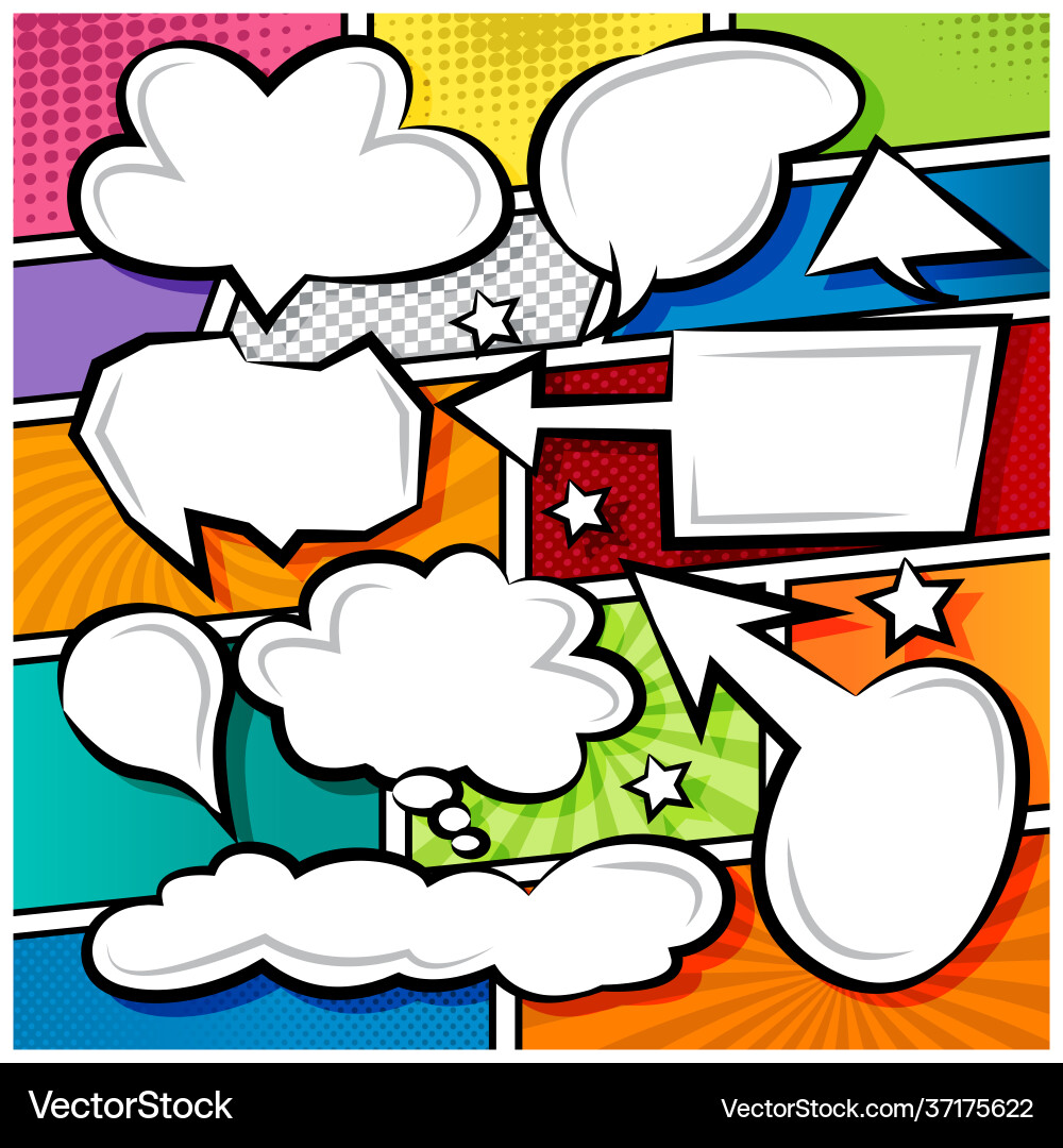 Comic bubble speech balloons speech cartoon Vector Image