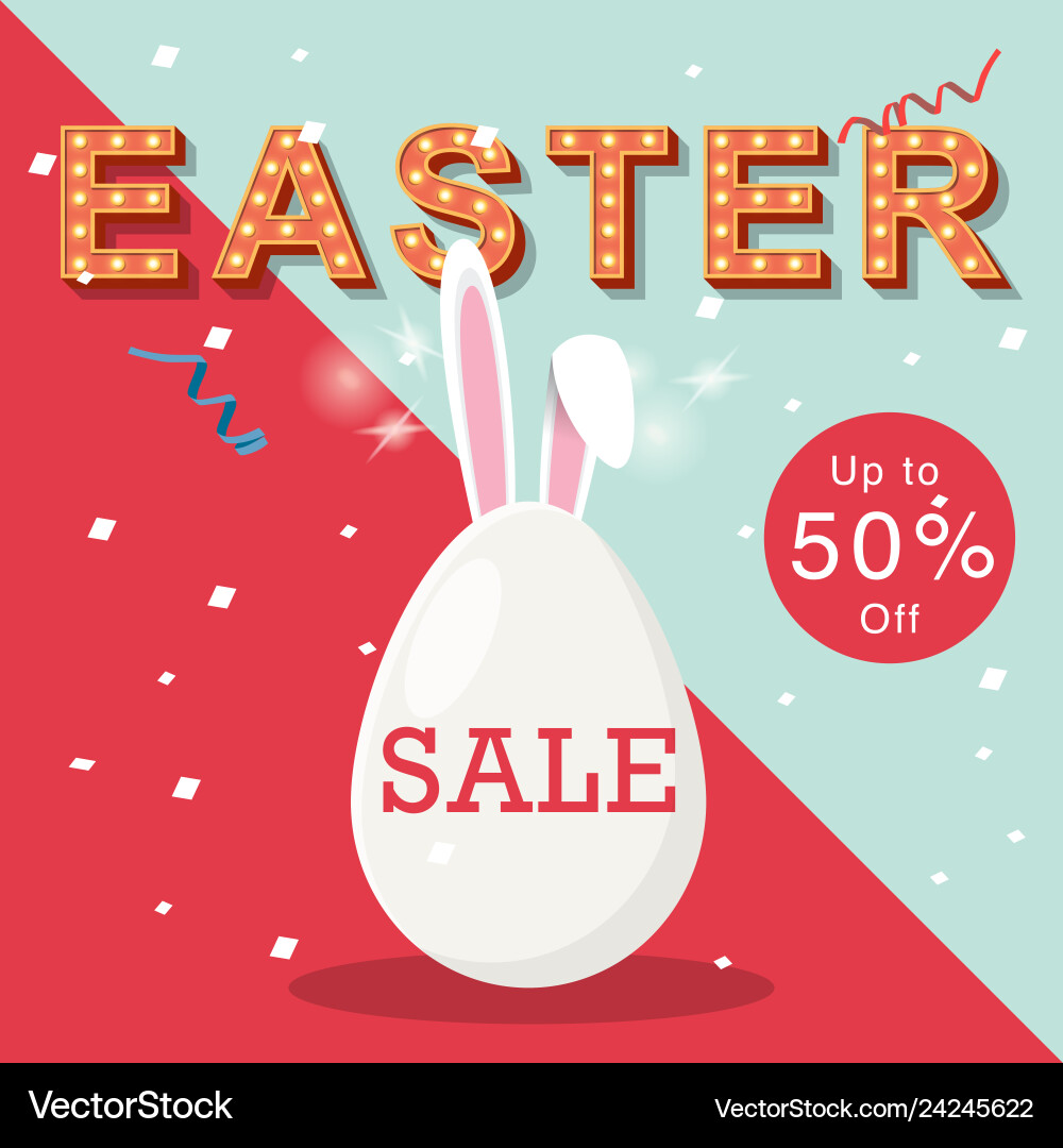 Easter sale banner design and template Royalty Free Vector
