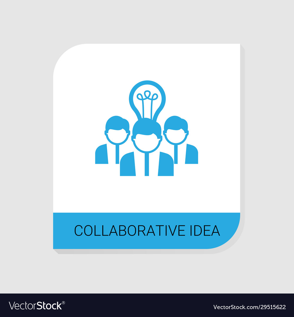 Editable filled collaborative idea icon from Vector Image
