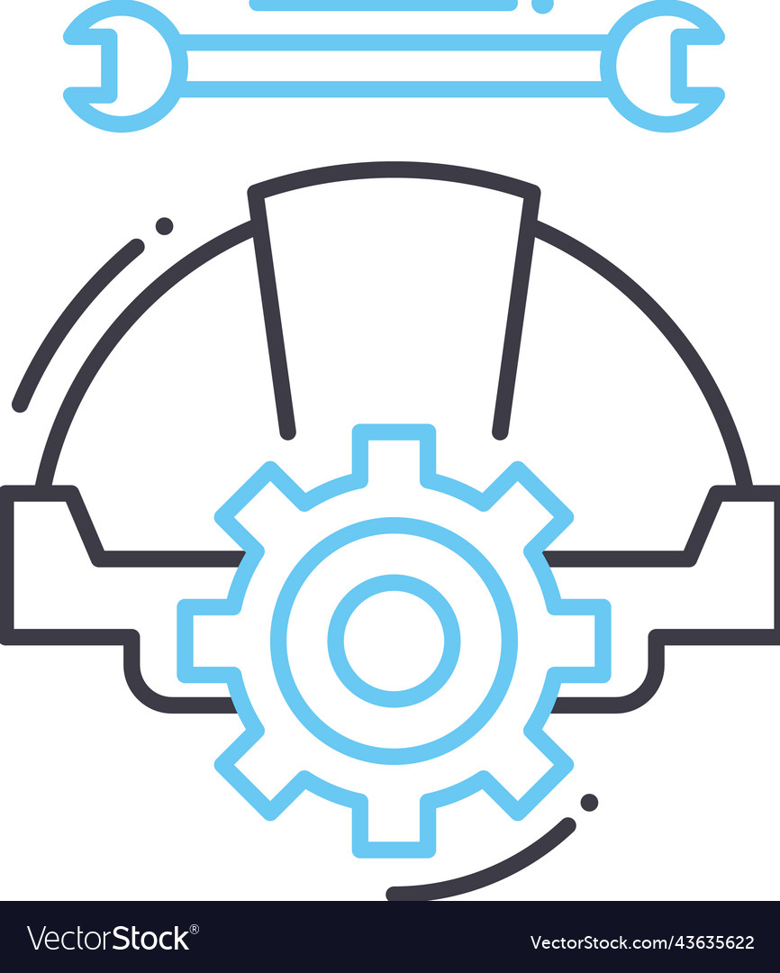 Engineer system line icon outline symbol Vector Image Engineer system line icon outline symbol Vector Image