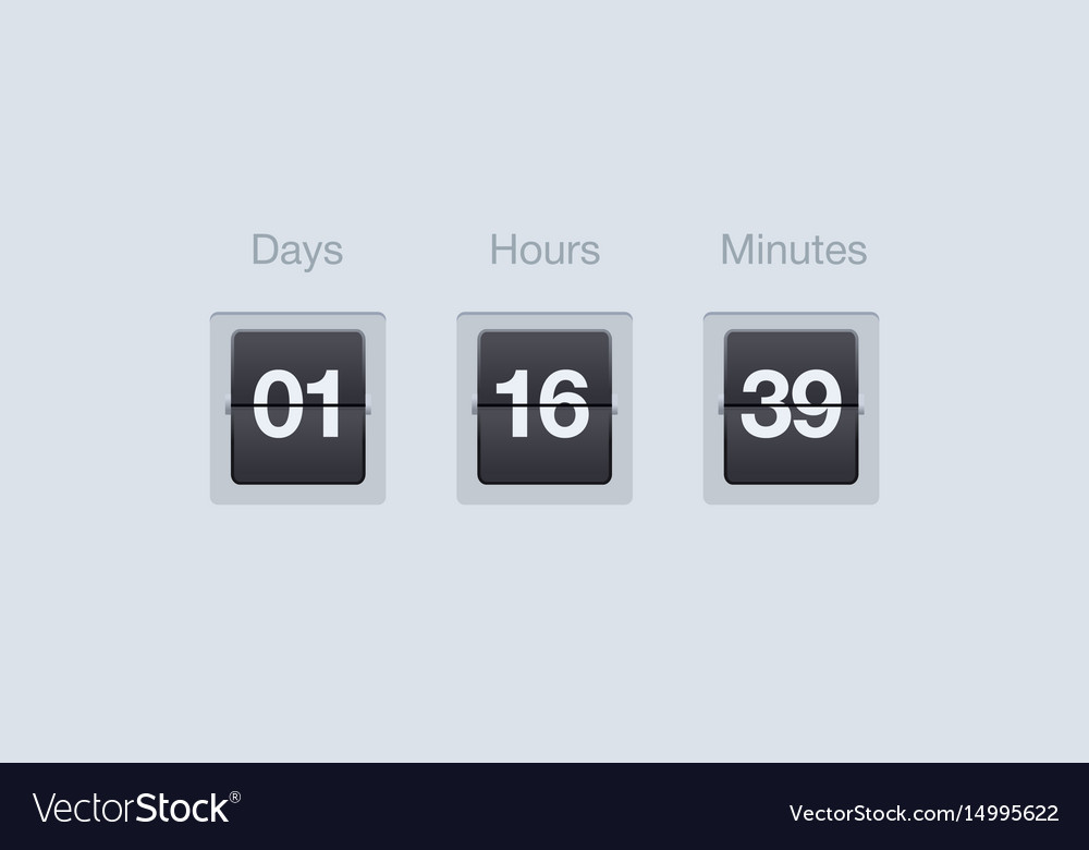 Flip countdown timer clock counter Royalty Free Vector Image Flip countdown timer clock counter Royalty Free Vector Image