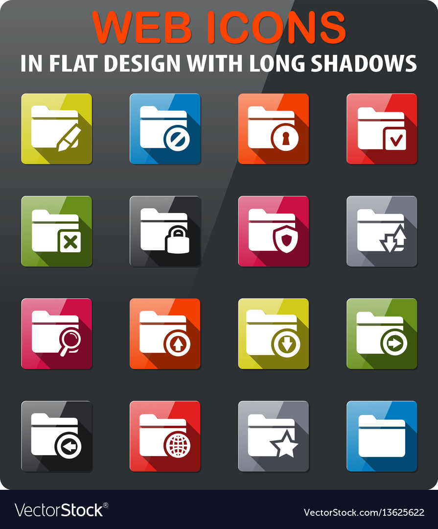 Folder icon set Royalty Free Vector Image - VectorStock