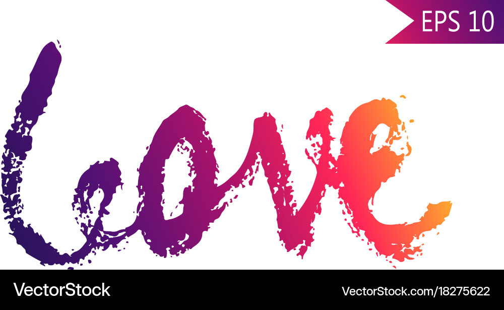 Freehand letters love text doodles Royalty Free Vector Image
