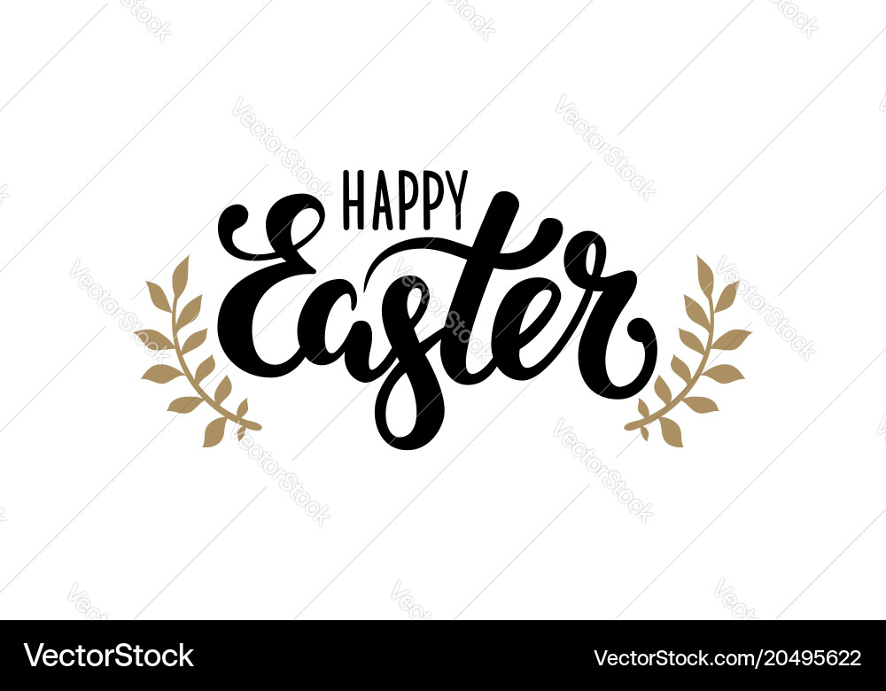 Happy easter hand drawn calligraphy and brush pen Vector Image