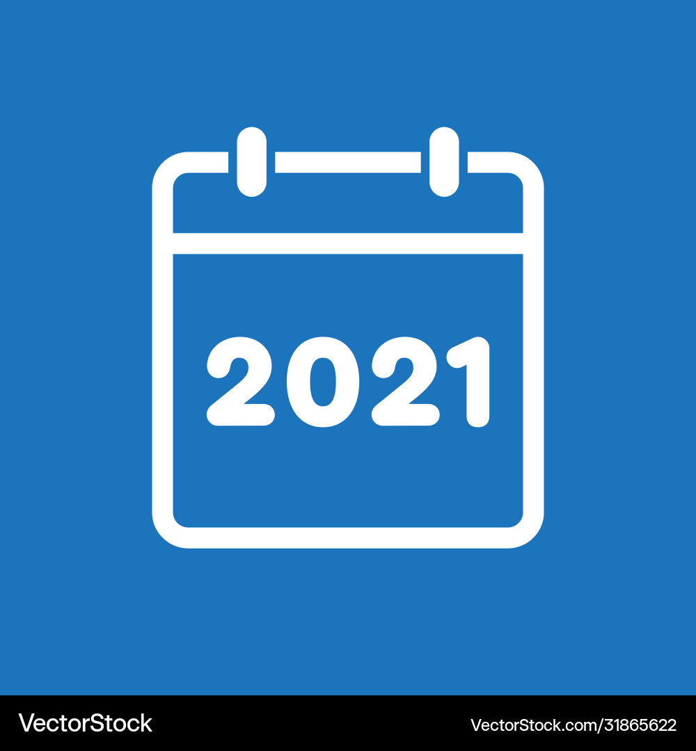 Icon calendar year 2021 year Royalty Free Vector Image