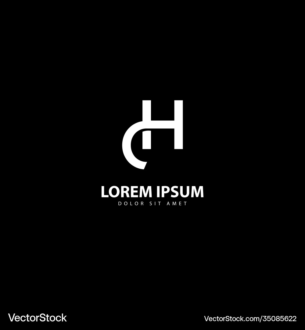 Letter h logo design with white colors Royalty Free Vector