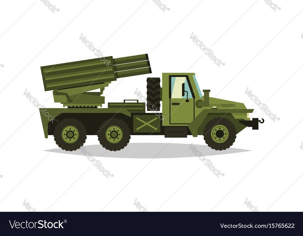 Multiple launch rocket systems rockets and shells Vector Image