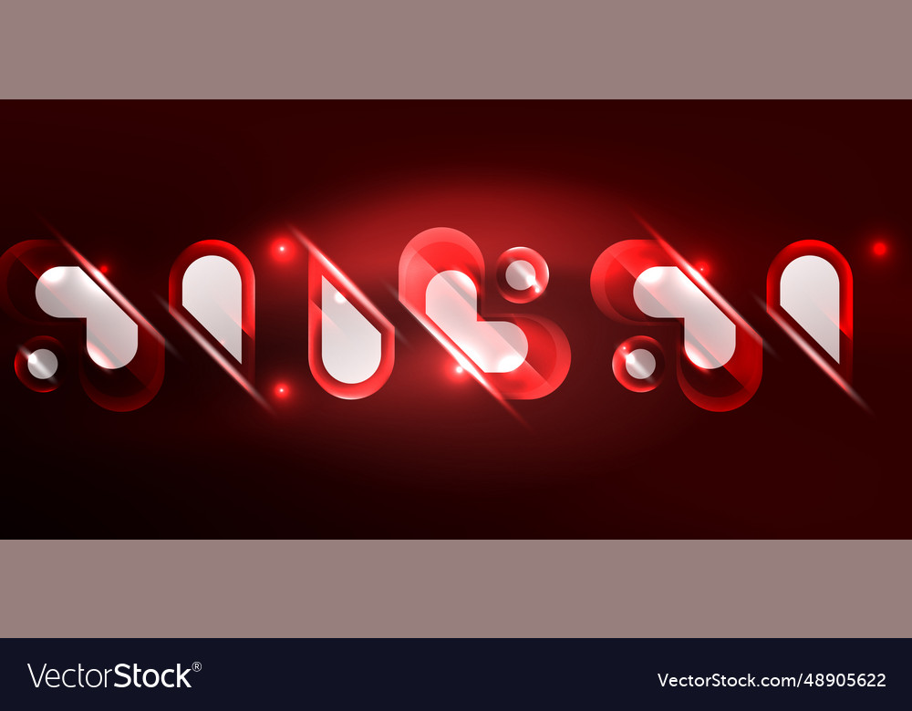 Neon glowing geometric shapes abstract Royalty Free Vector