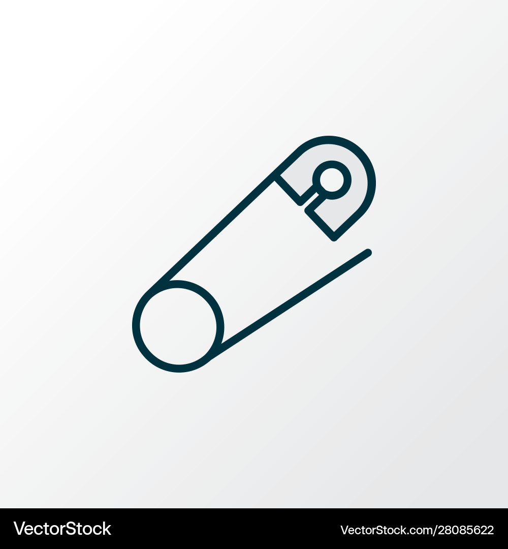 Safety pin icon colored line symbol premium Vector Image