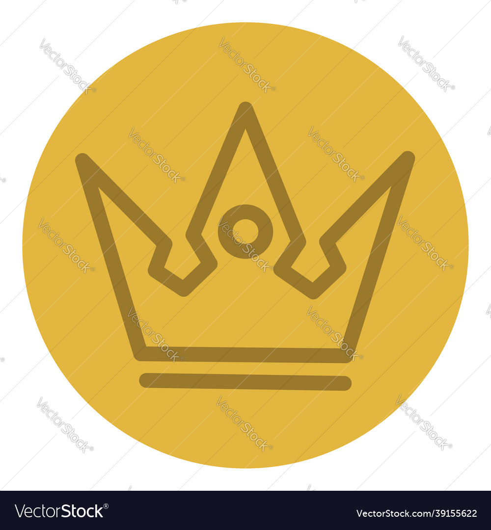Shiny Crown Icon On White Background Royalty Free Vector