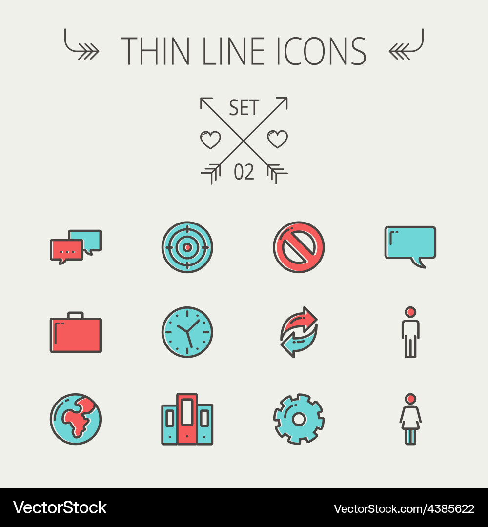 Thin Line Technology Icon Set Royalty Free Vector Image