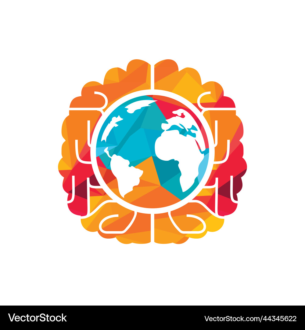 World brain logo design template Royalty Free Vector Image