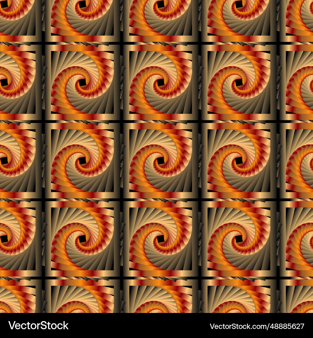 3d colorful gradient spiral shapes squares Vector Image