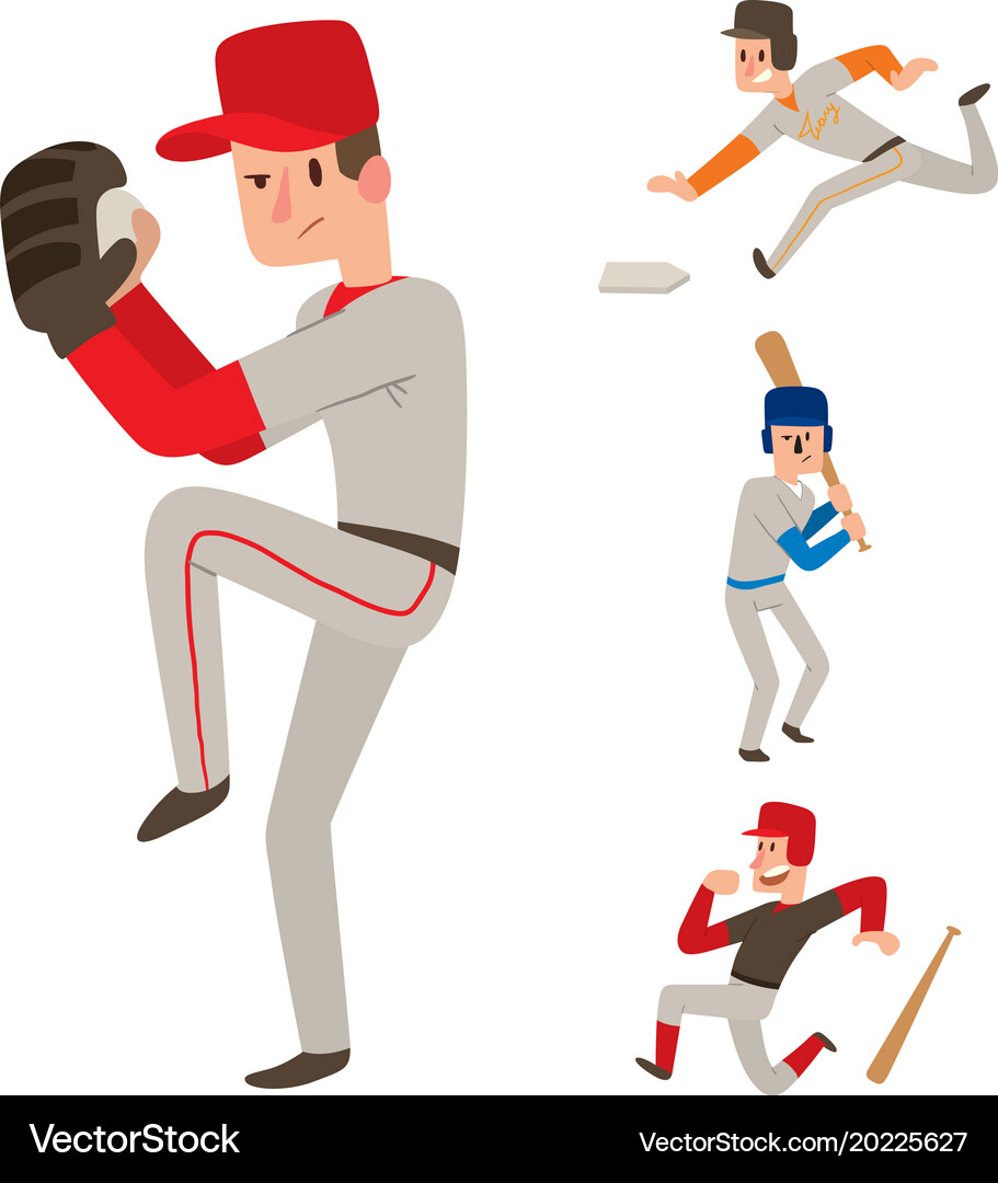 Baseball team player sport man in uniform Vector Image