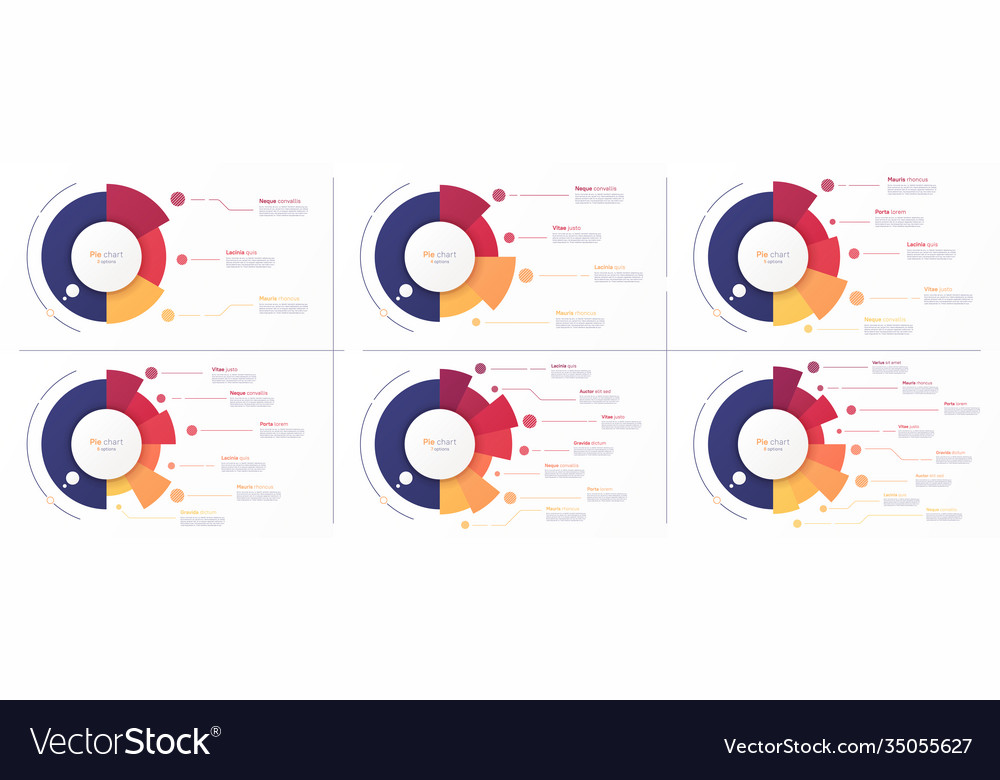 Circle chart designs modern templates Royalty Free Vector