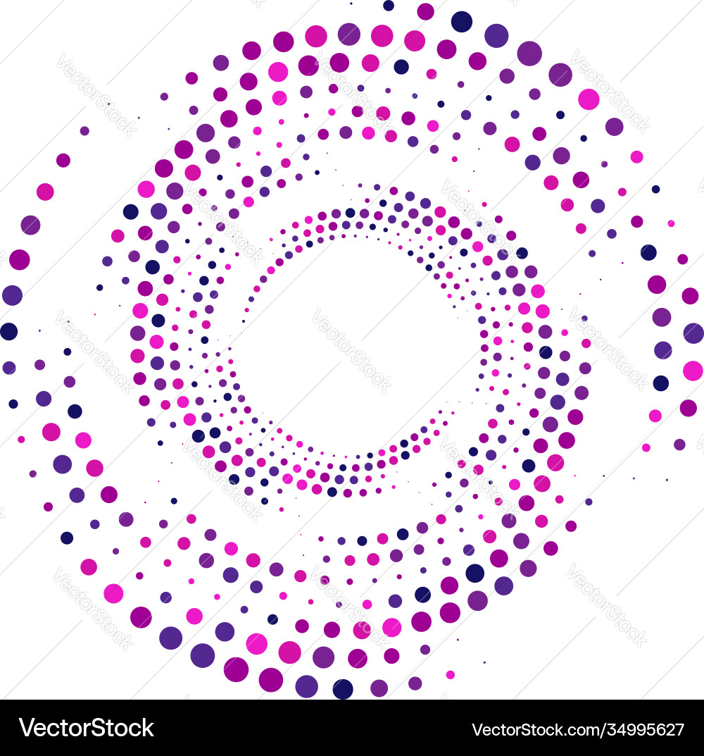 Dots dotted circular spiral swirl twirl Royalty Free Vector