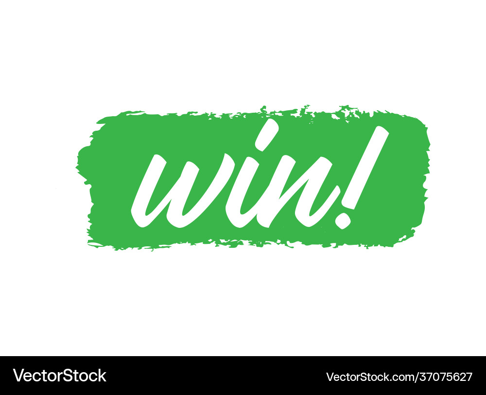 Hand sketched win word as ad web banner Royalty Free Vector