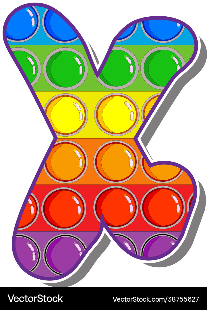 Letter x rainbow colored letters in form Vector Image
