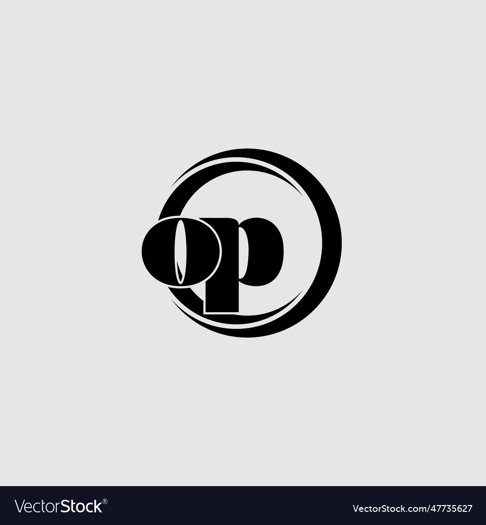 Letters op simple circle linked line logo Vector Image