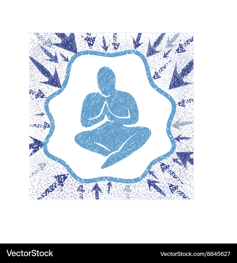 Man in prayer under the invisible dome Royalty Free Vector