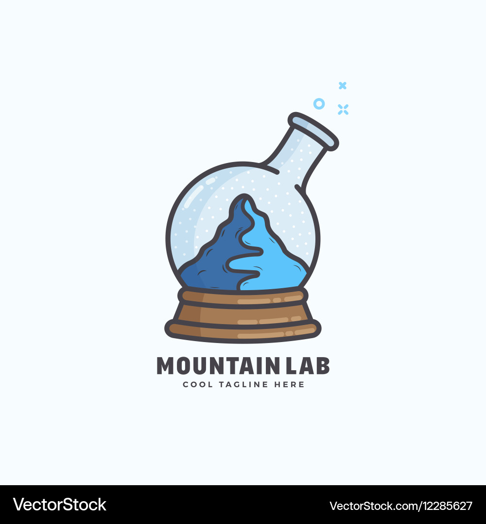 Mountain lab abstract sign emblem or logo Vector Image