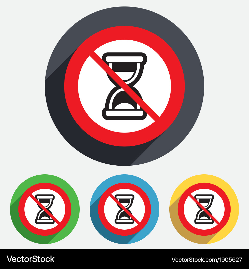No time hourglass sign icon sand timer symbol Vector Image