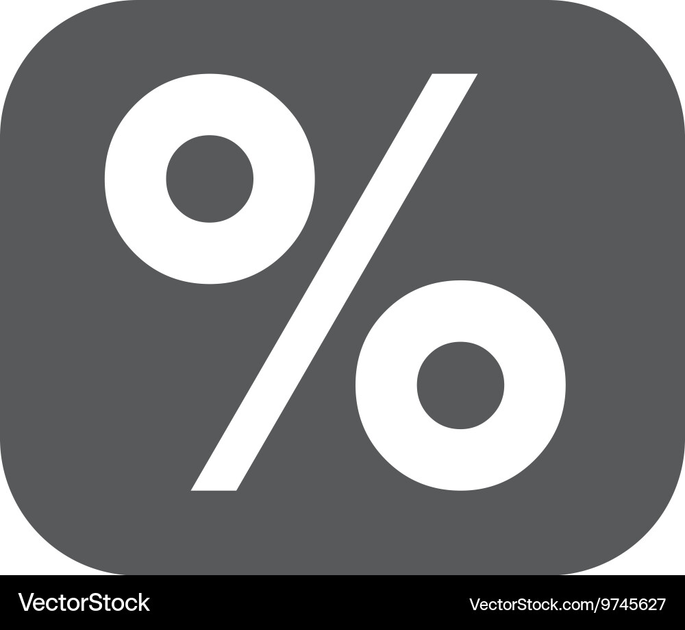 Percentage symbol financial flat icon Royalty Free Vector