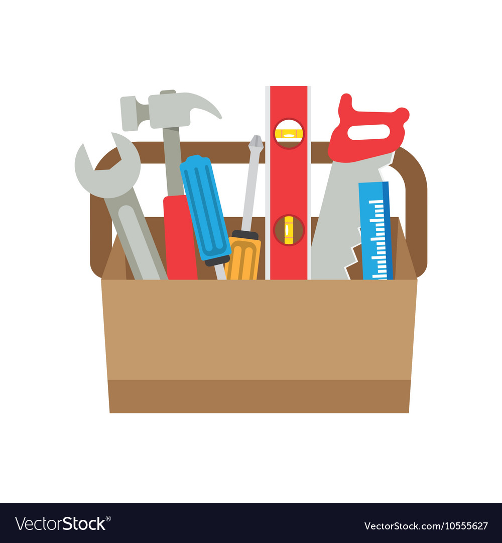 Toolbox with tools Royalty Free Vector Image - VectorStock