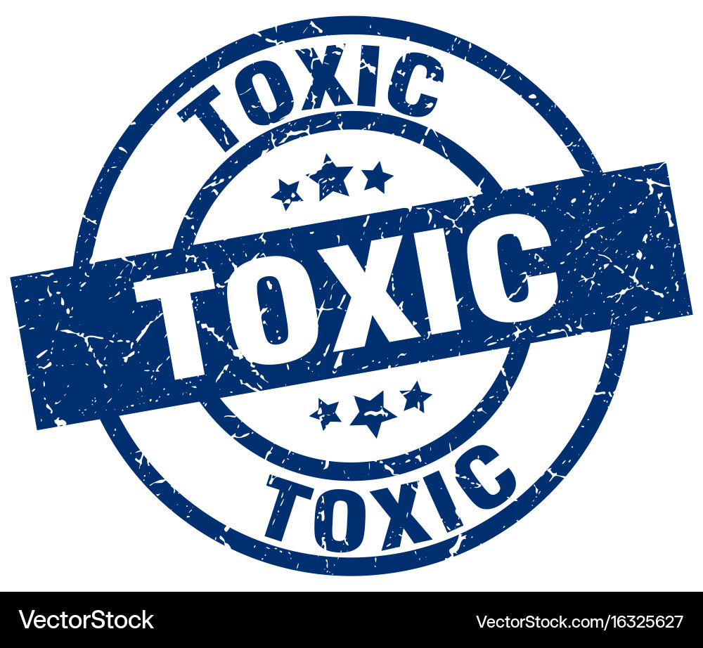 Toxic blue round grunge stamp Royalty Free Vector Image