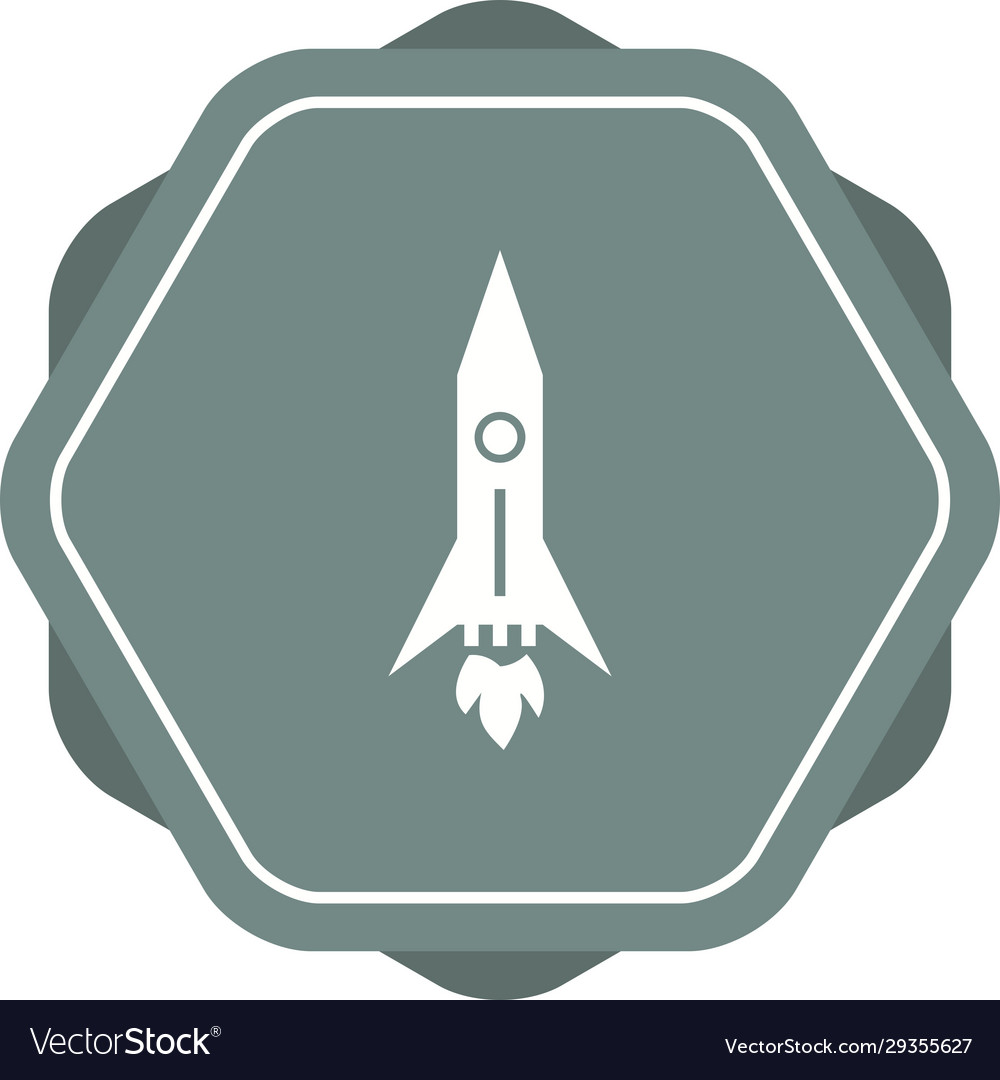 Unique rocket glyph icon Royalty Free Vector Image
