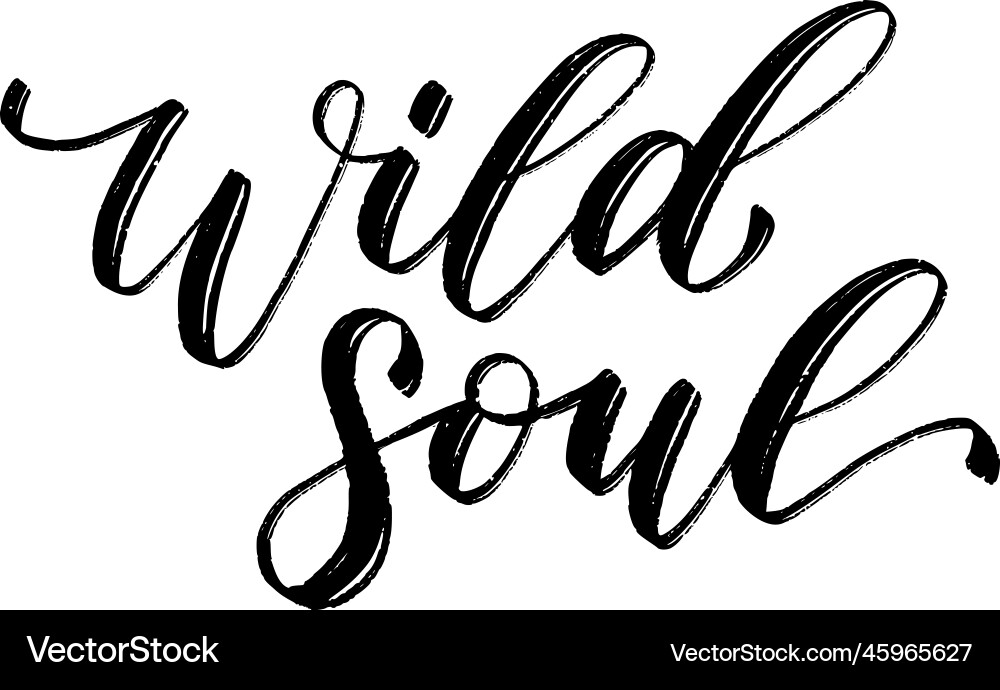 Wild soul motivation quote calligraphy text Vector Image