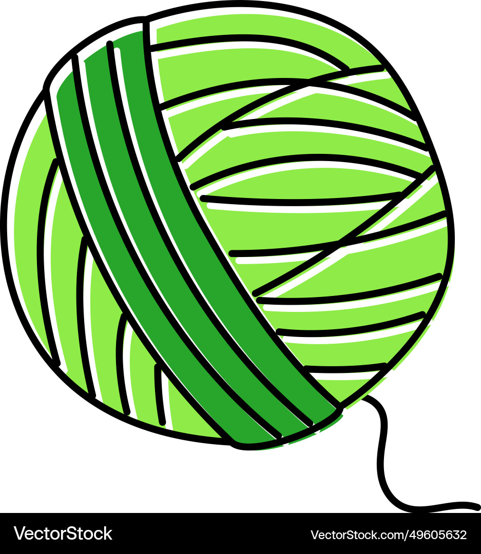 Ball yarn knitting wool color icon Royalty Free Vector Image