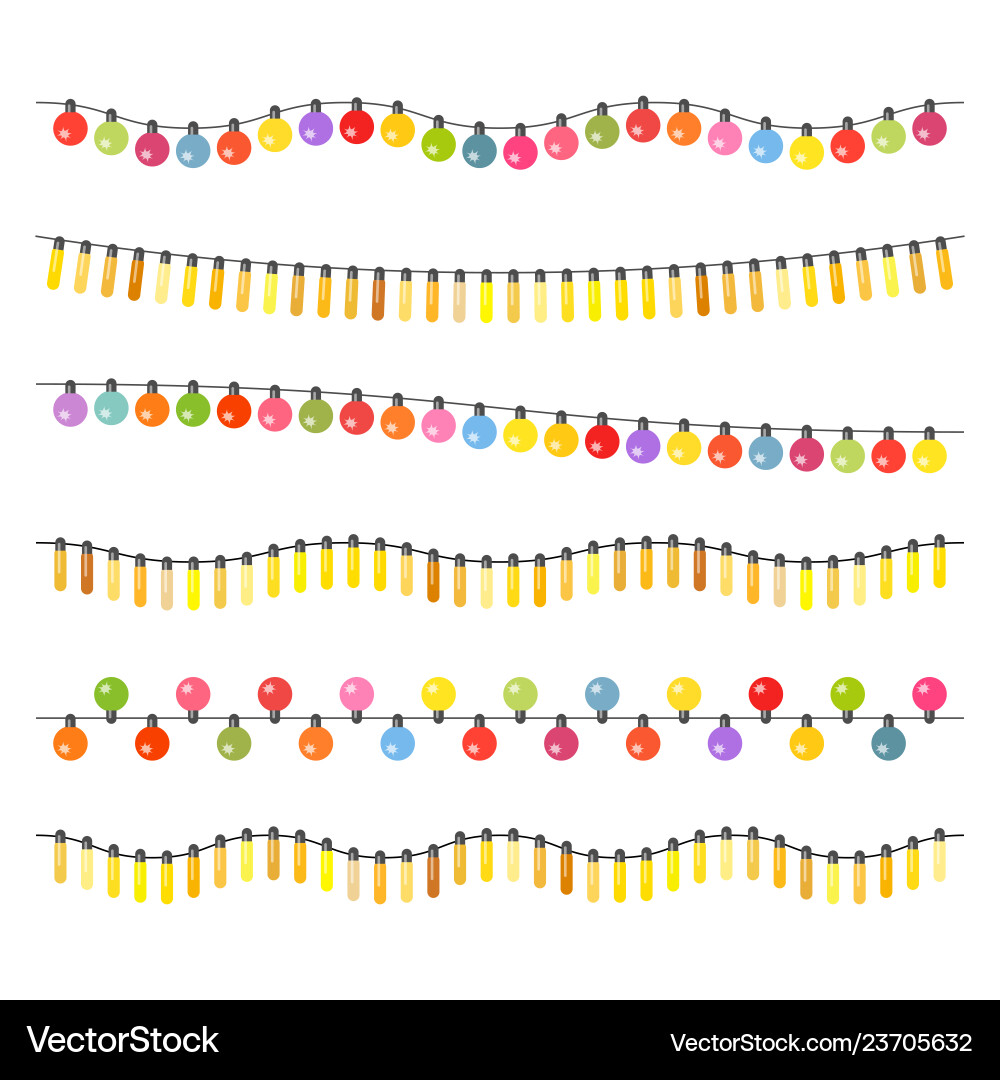 Garland with multi-colored light bulbs Royalty Free Vector