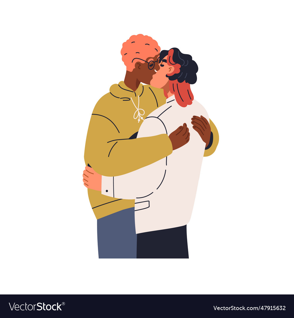 Homosexual Men Kissing In Lips Gay Partners Vector Image