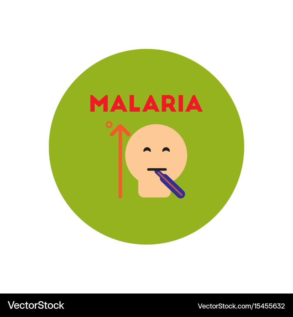Icon on circle various symptoms of malar Vector Image