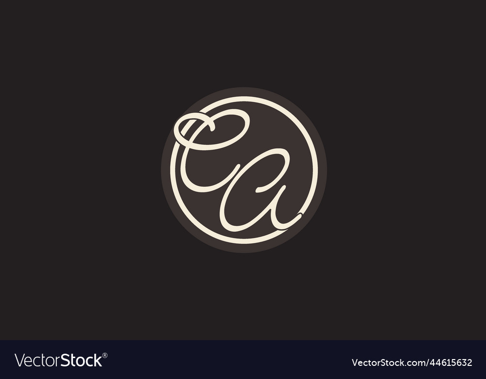 Initial letter ca monogram logo with simple Vector Image