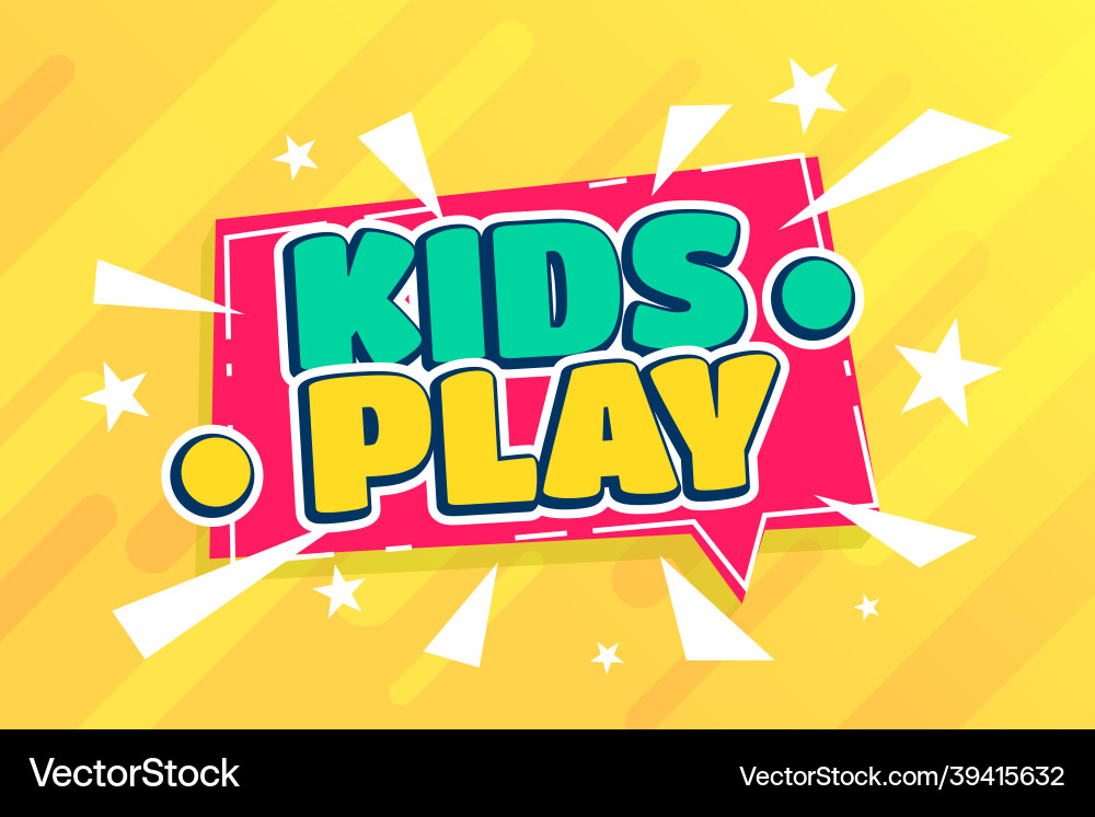 Kids play fun zone cartoon background Royalty Free Vector