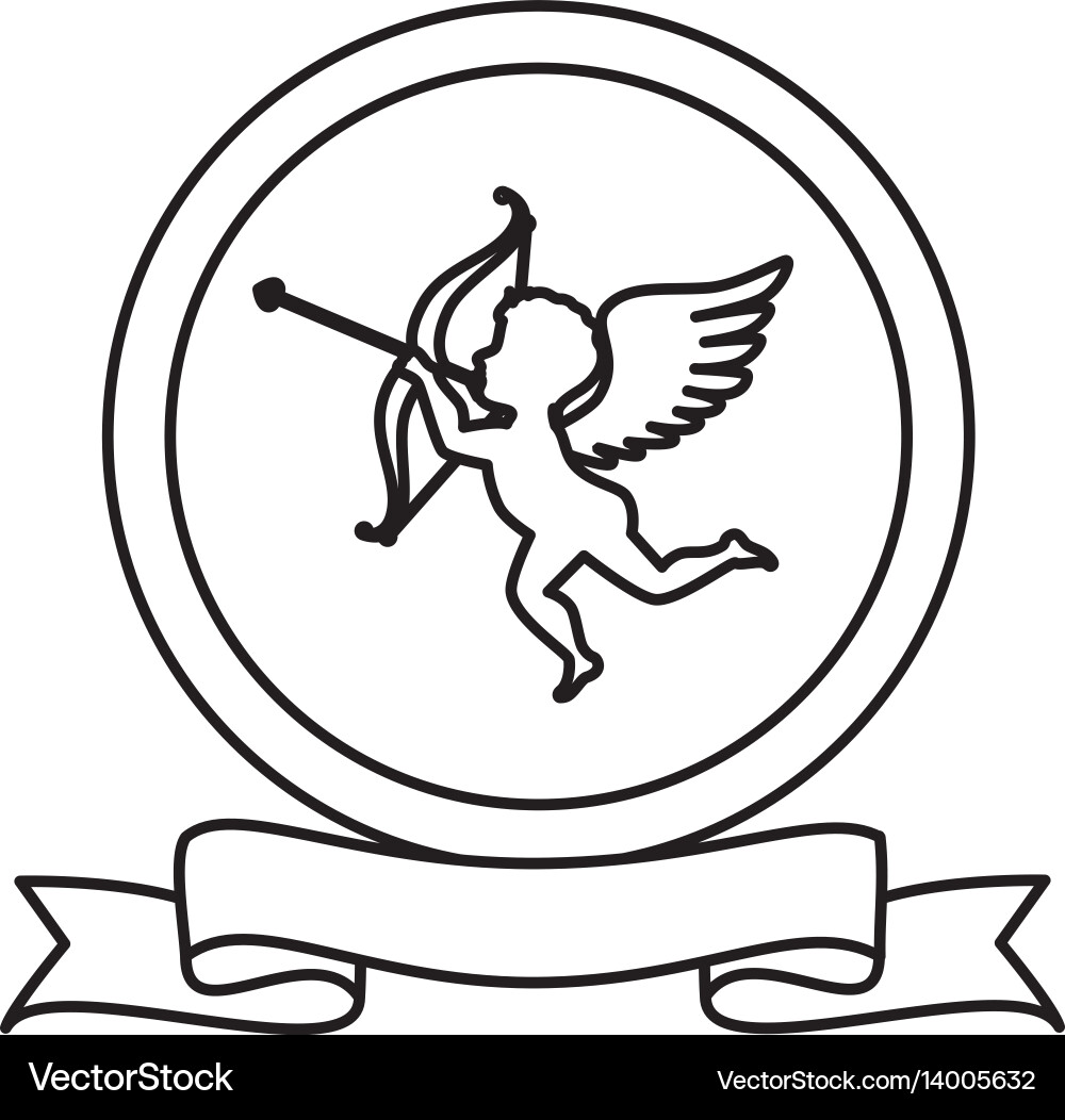 Love card with cupid angel Royalty Free Vector Image